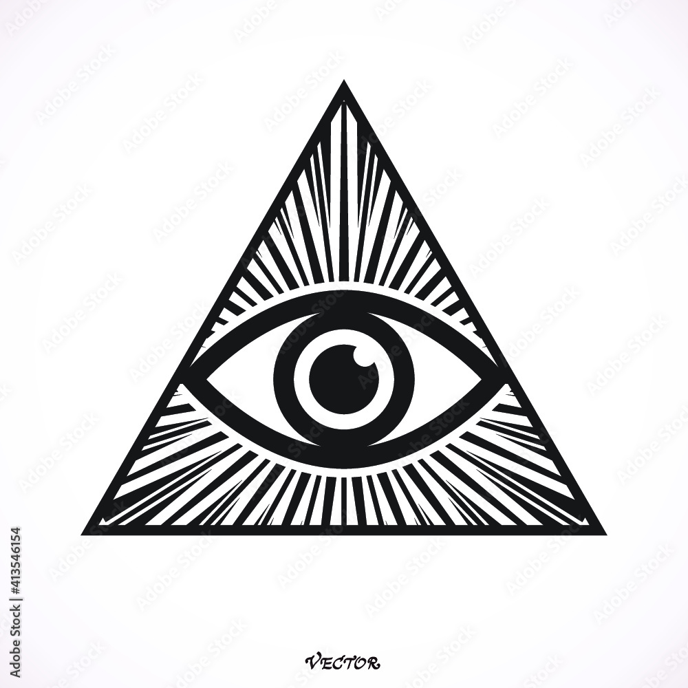 Icon of the all-seeing eye. The symbol of the Masons is the all-seeing ...
