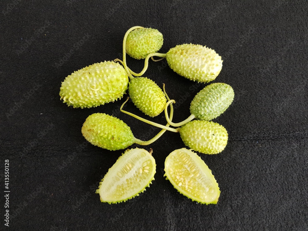 Cucumis anguria, commonly known as maroon cucumber, West Indian gherkin ...