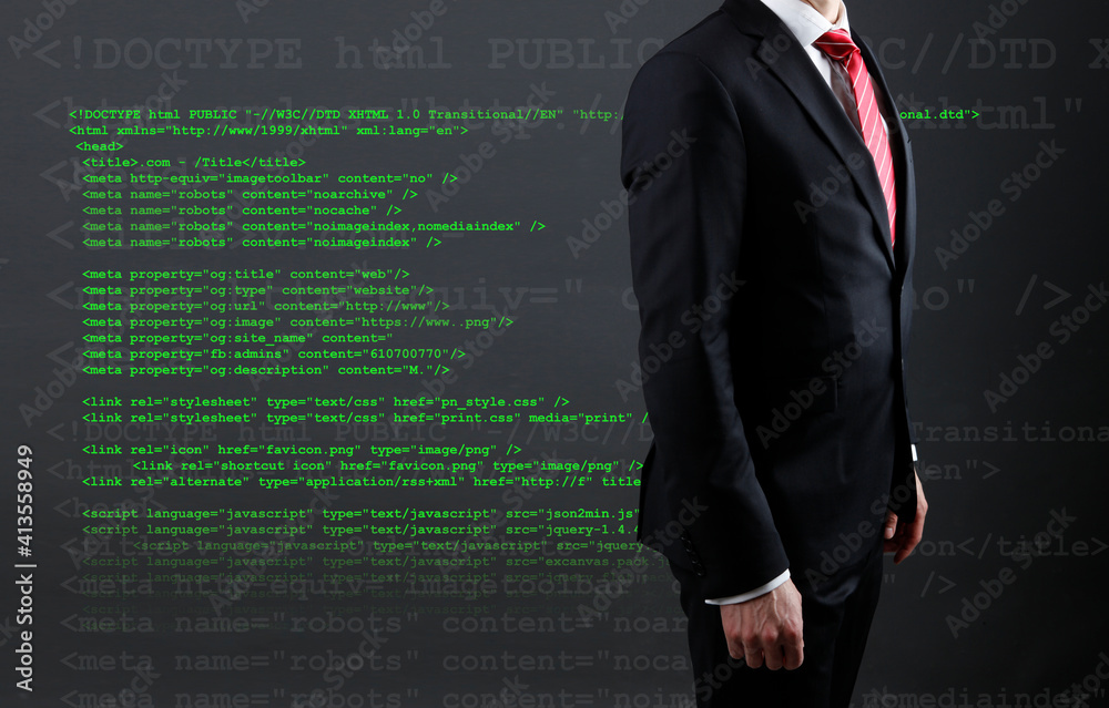 Programer In Data Center Code Programming Software Development And Source Code Concept Stock