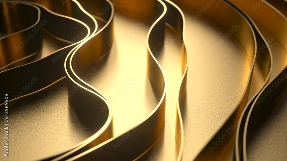 Gold wave background. Gold stripes on a gold surface. Organic gold ...