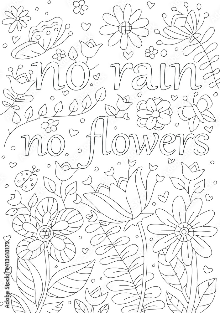 Hand drawing coloring for kids and adults. Beautiful drawings with ...