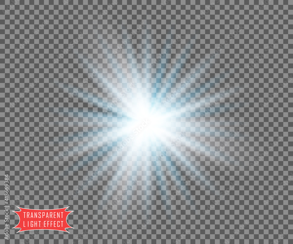 The color is white with light blue transparent rays. Vector ...