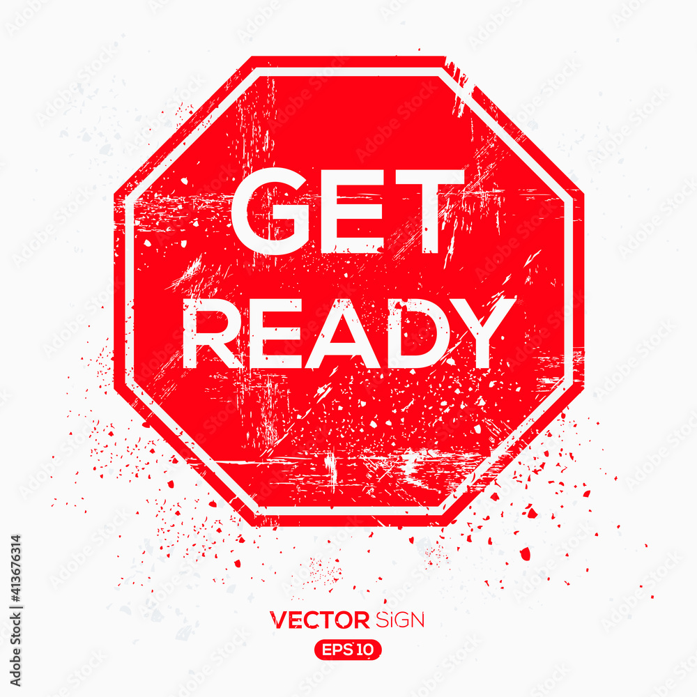 Creative Sign (get ready) design ,vector illustration. Stock Vector ...