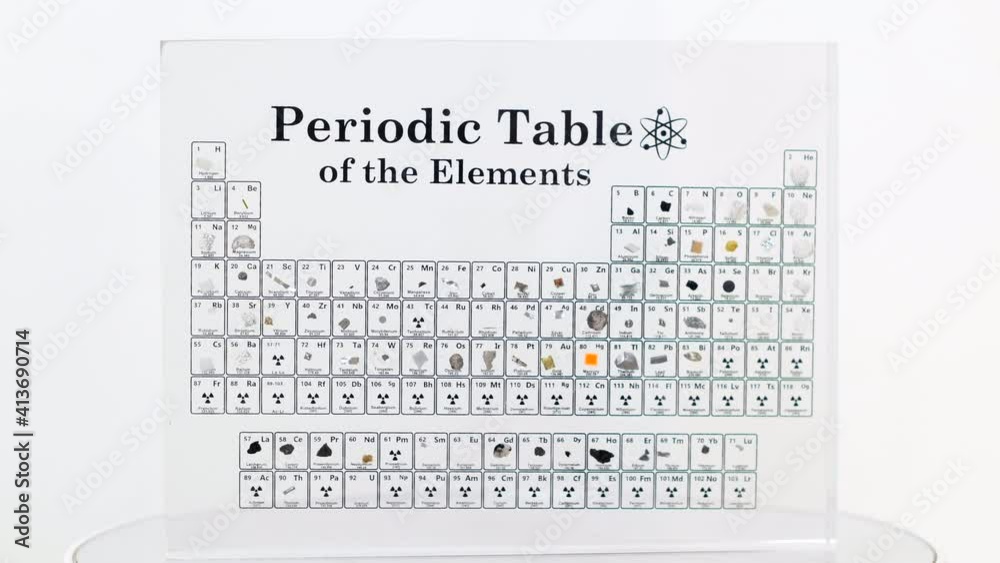 Scientific laboratory periodic table of elements in transparent case ...