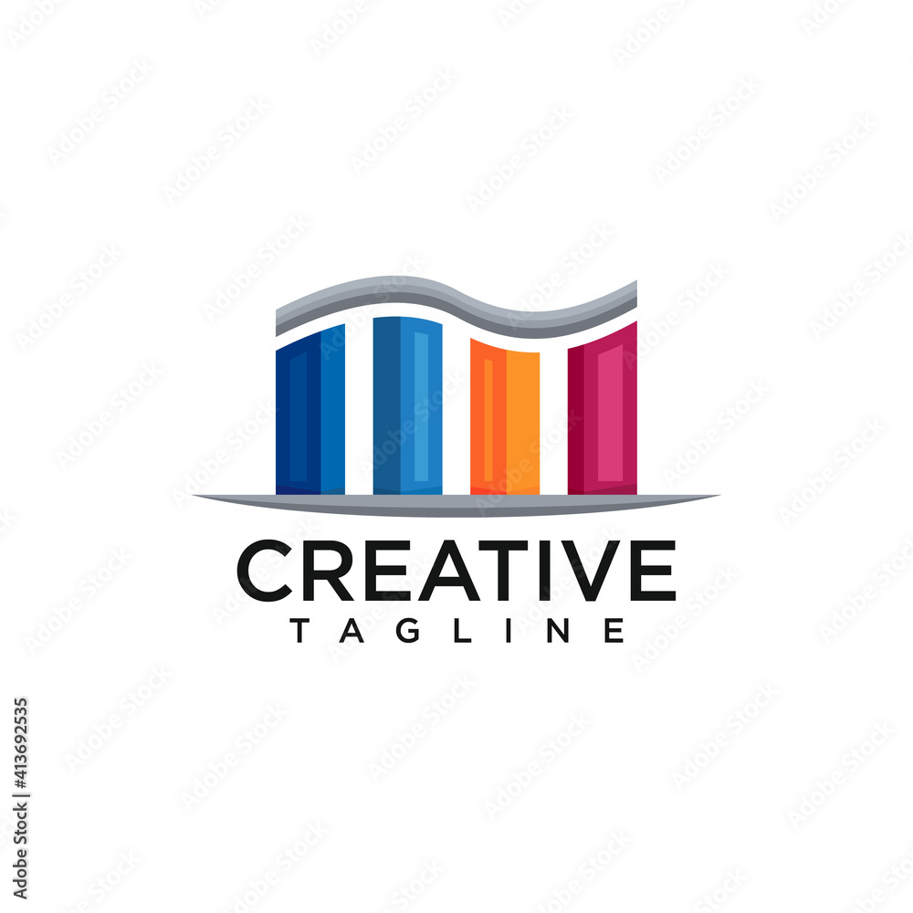 Building logo, with financial concept design vector Stock Vector ...