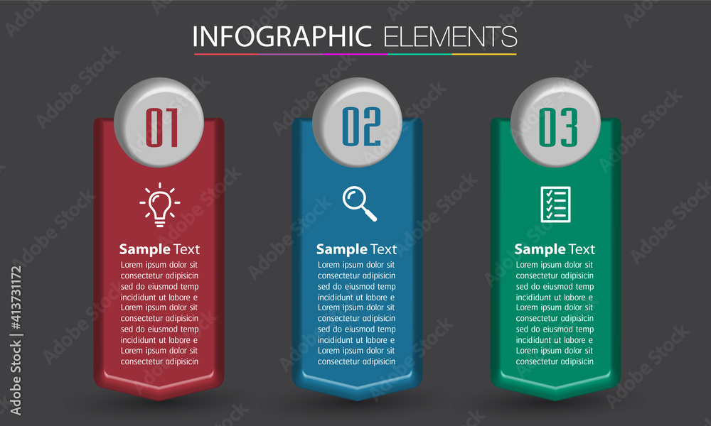 modern 3D text box template, banner Infographics Stock Vector | Adobe Stock