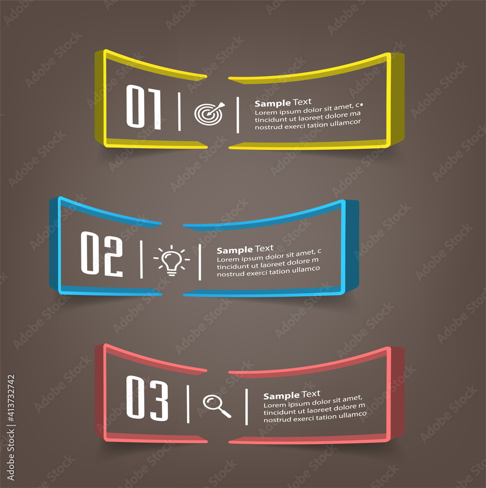modern 3D text box template, banner Infographics Stock Vector | Adobe Stock