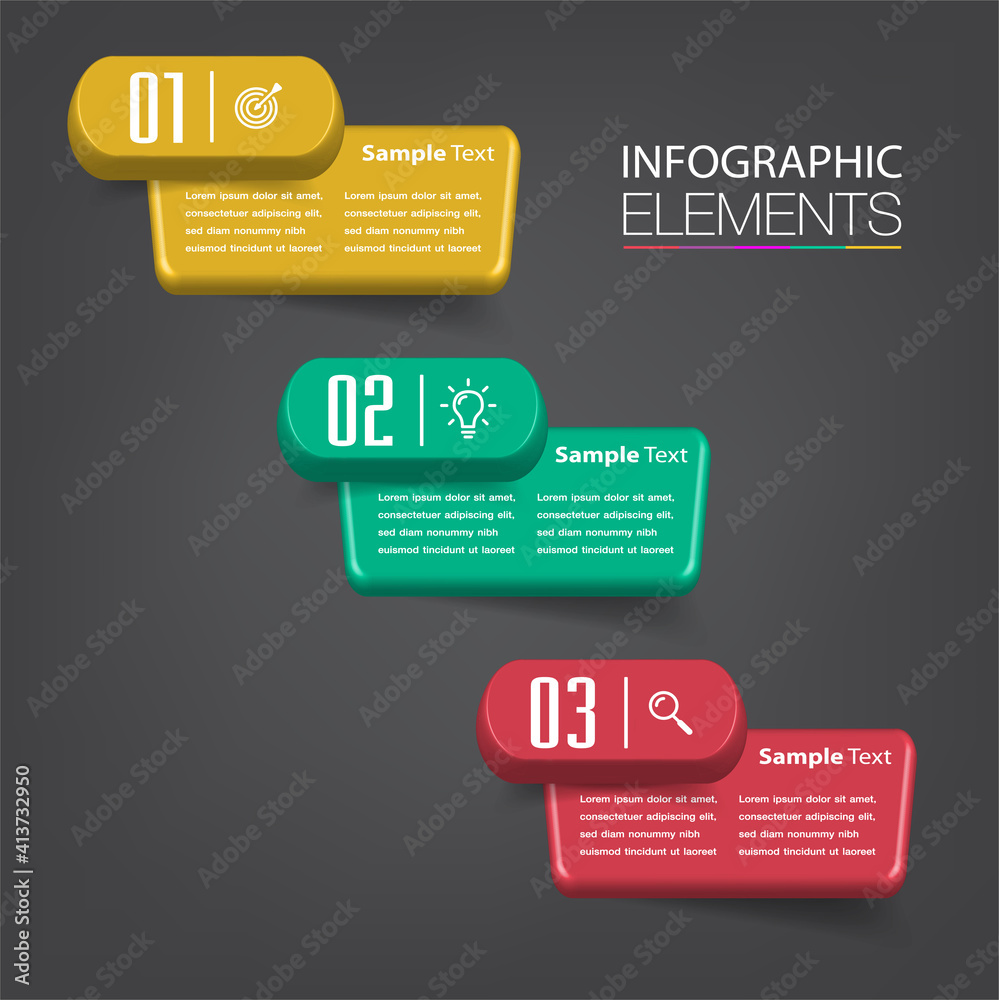 modern 3D text box template, banner Infographics Stock Vector | Adobe Stock