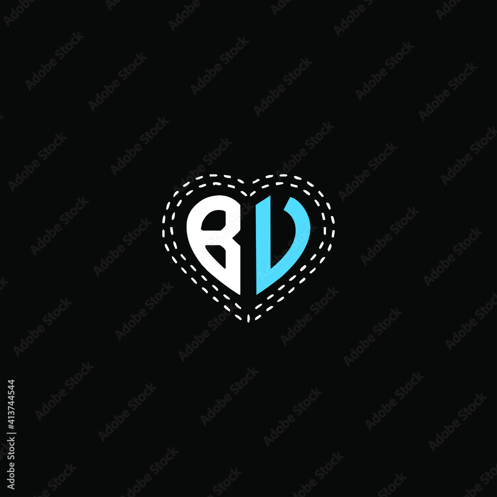 B V letter logo emblem design on black color background. bv monogram ...