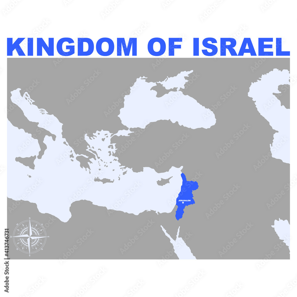 Vetor de vector map of the Kingdom of Israel for your project do Stock ...