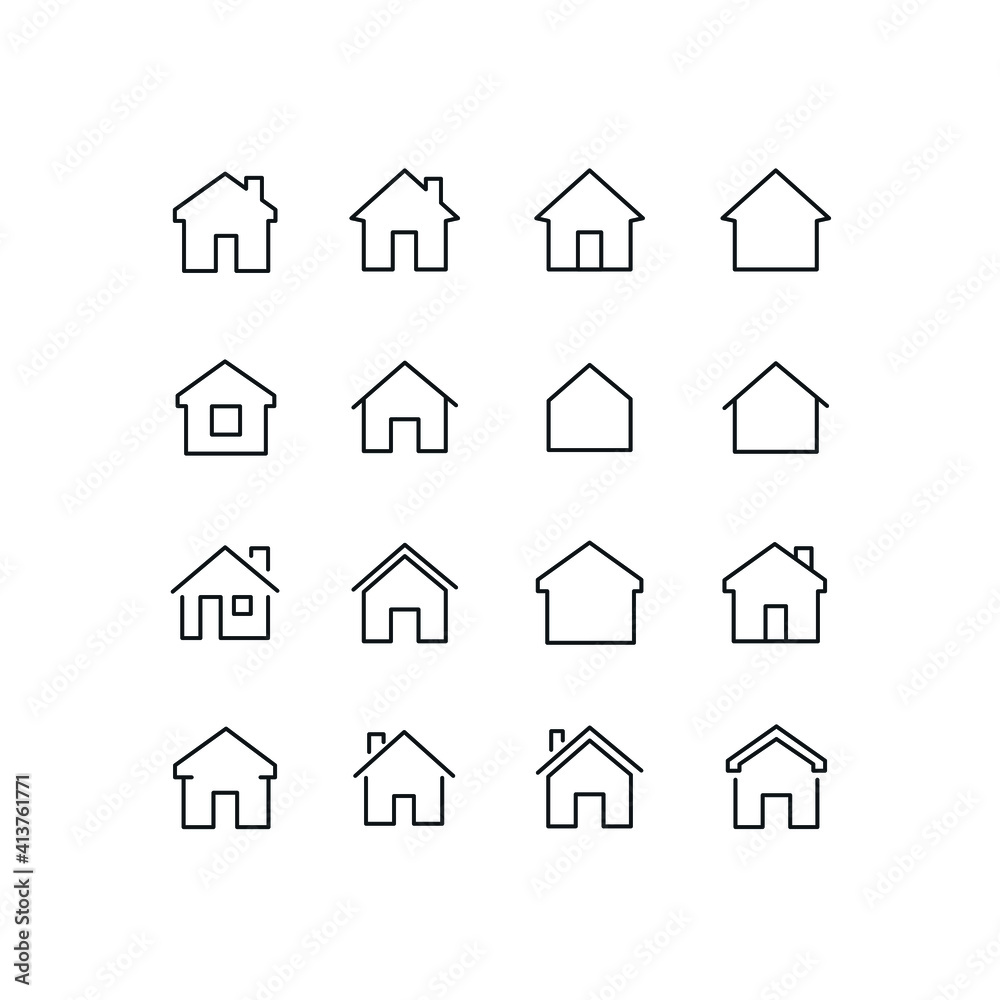 Home Icon Set - Multiple Homes Vector - Website Symbols Stock Vector ...