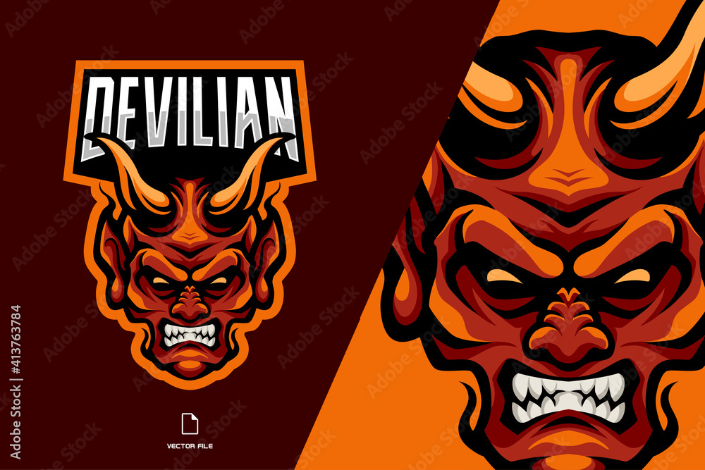 red devil mascot logo character Stock Vector | Adobe Stock