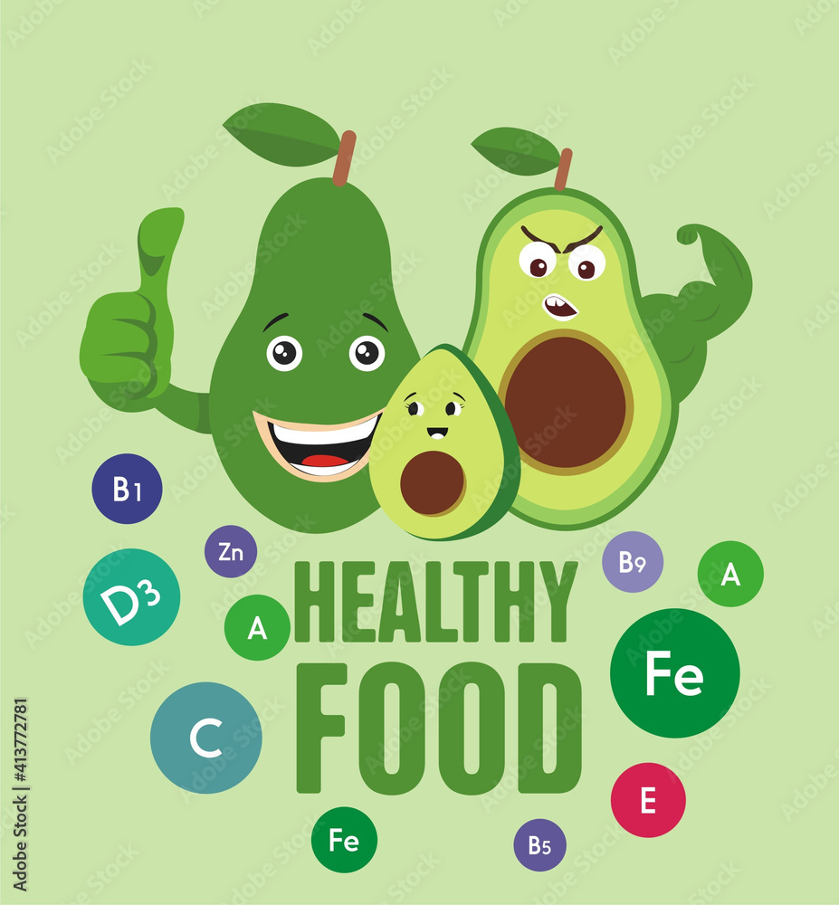 Strong fruits with muscles on a green background - healthy food Stock ...