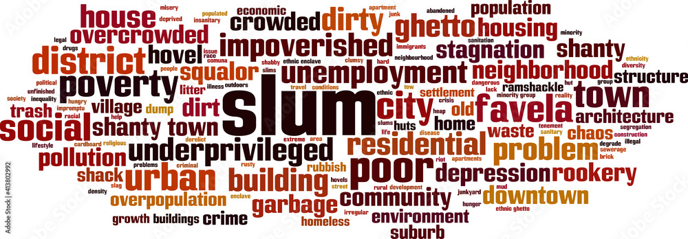 Slum word cloud Stock Vector | Adobe Stock