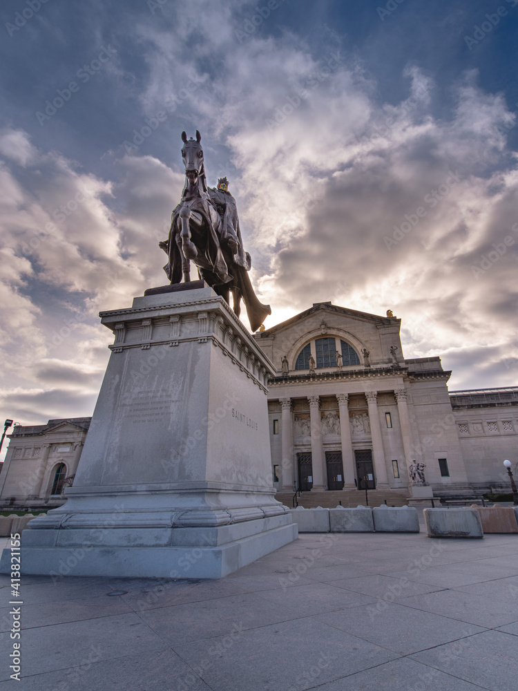 Saint Louis, MO—feb 7, 2021; statue of king Louis IX of France on a ...