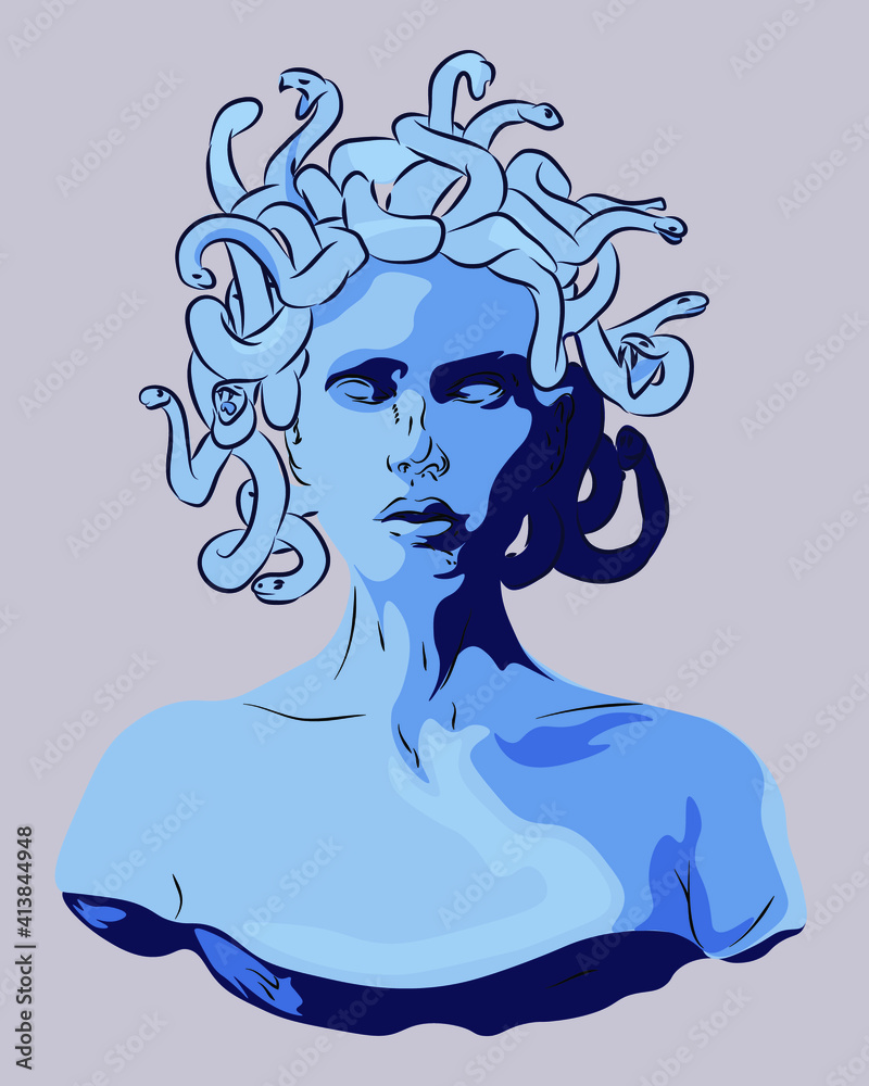 Medusa head with snakes greek myth creature pop art retro vector ... Medusa head with snakes greek myth creature pop art retro vector ...