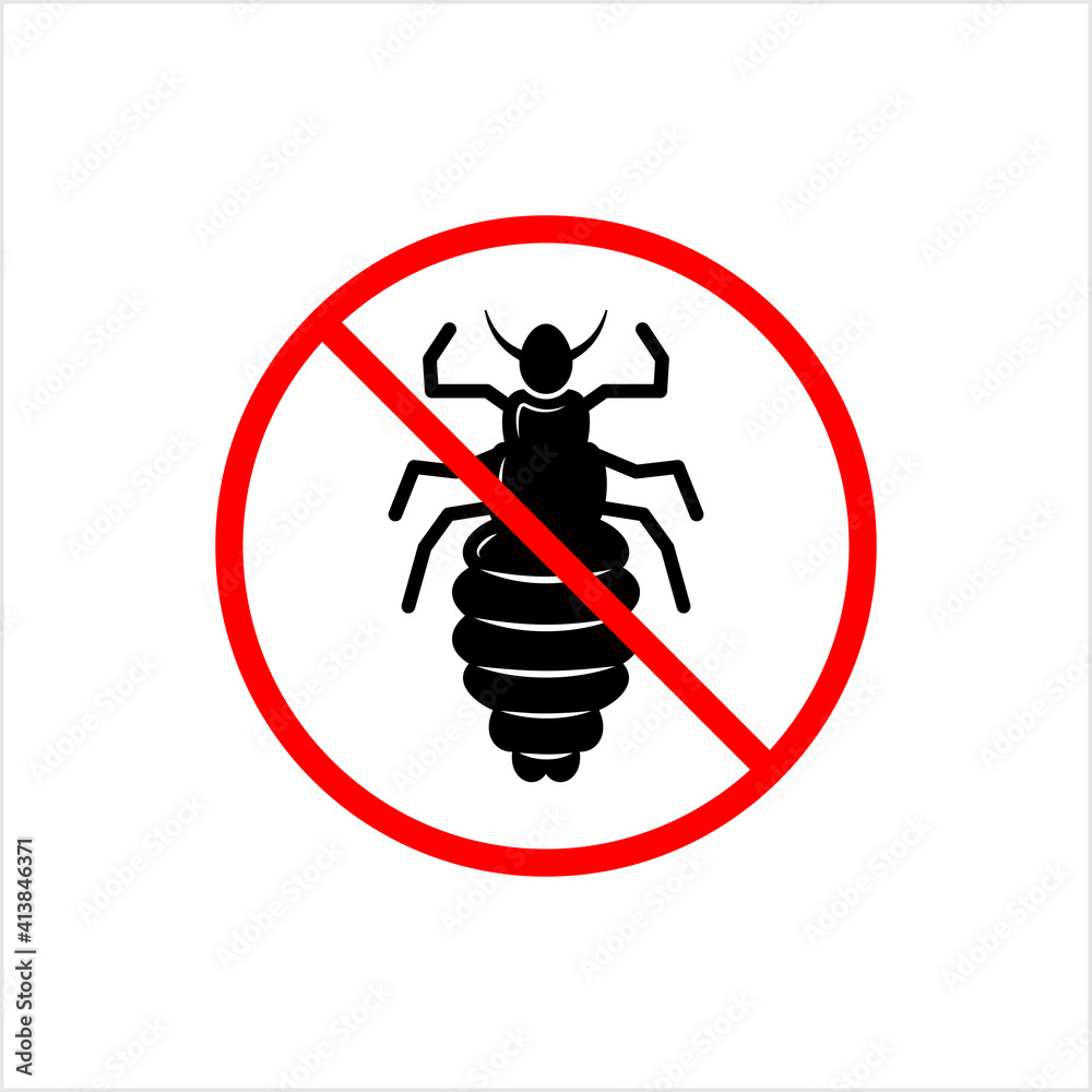 No Louse Icon, Lice Free Icon, Anti Lice, Wingless Insect, Obligate ...