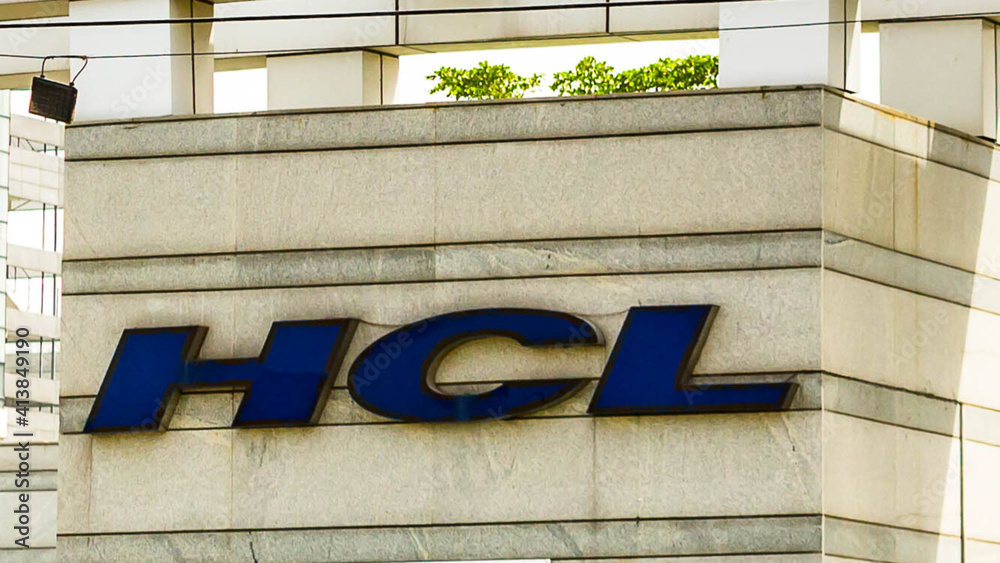 Logo of HCL Technologies outside its corporate office Stock Photo ...