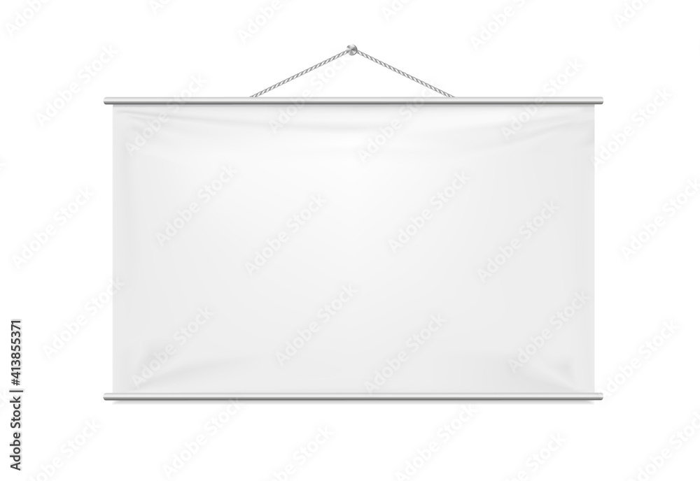 Empty Projection screen mockup. Vector 3d realistic. White template ...
