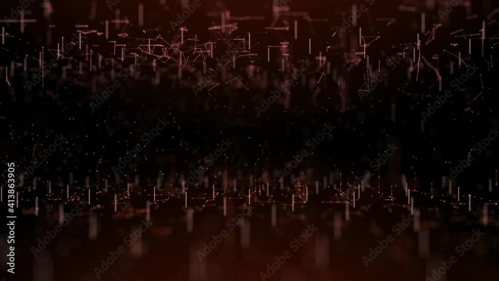 Abstract Digital Background Data Flowing Through a Network of Interconnected Nodes and Data ...