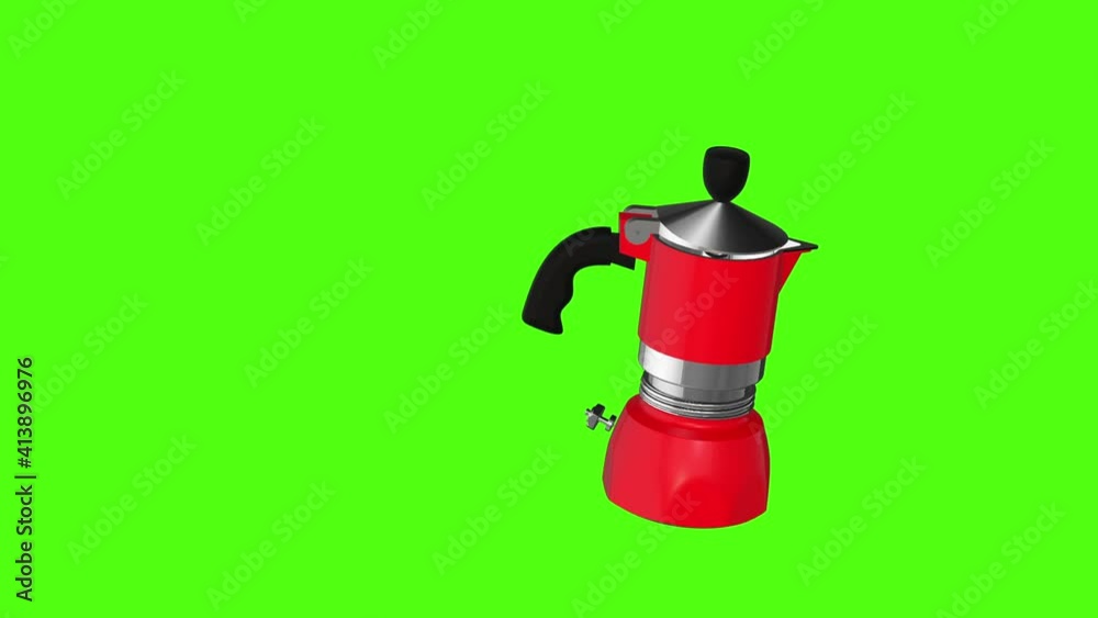 Moka pot coffee maker. Bialetti stovetop 3d model spinning and exploded ...