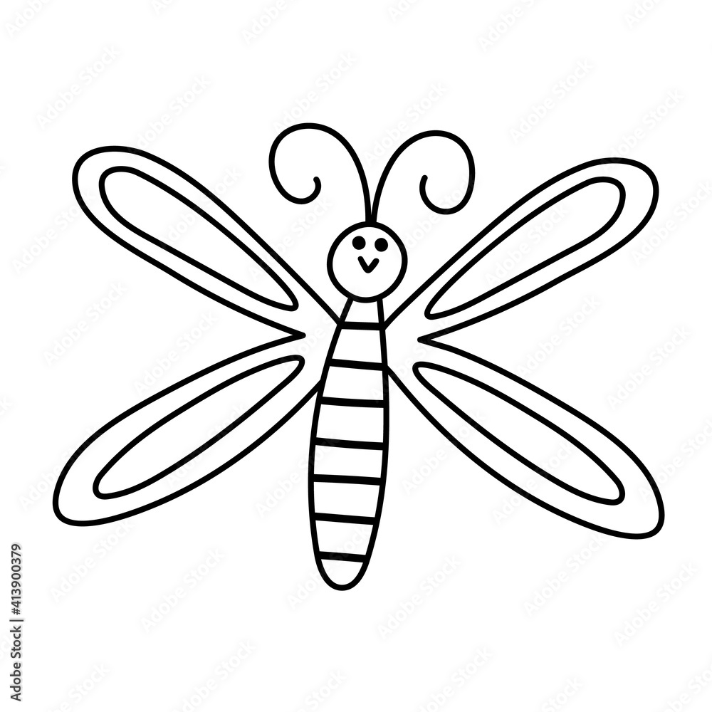 Cute Dragonfly Coloring Page