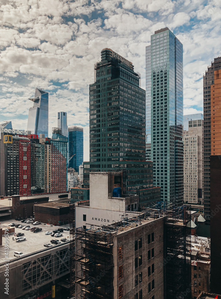 Tall modern buildings in downtown New York City, New York, USA. Stock ...