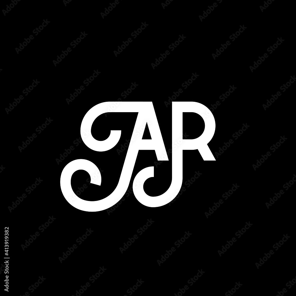 AR letter logo design on black background. AR creative initials letter ...