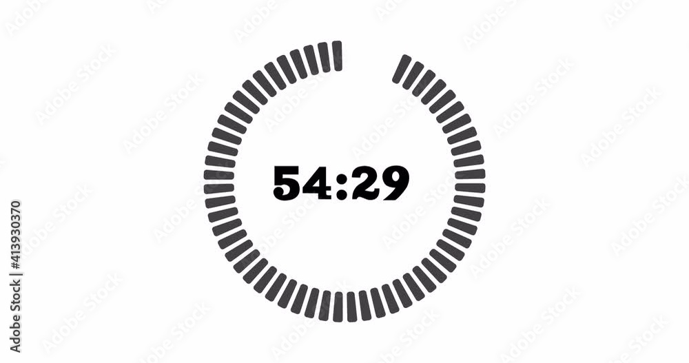 Countdown one minute animation from 60 to 0 seconds animation with ...