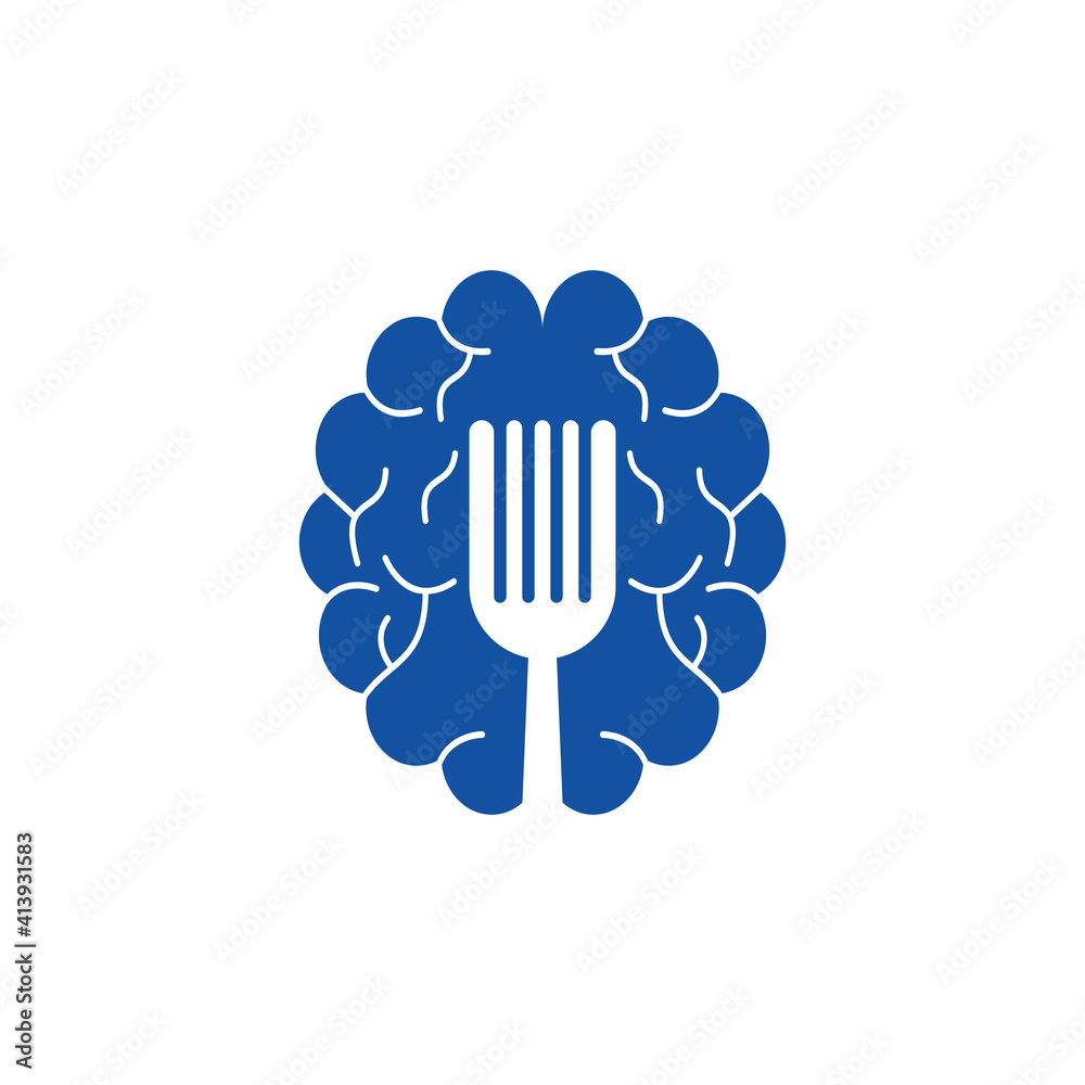 Brain Food vector logo design. Thing Food logo design template. Stock ...