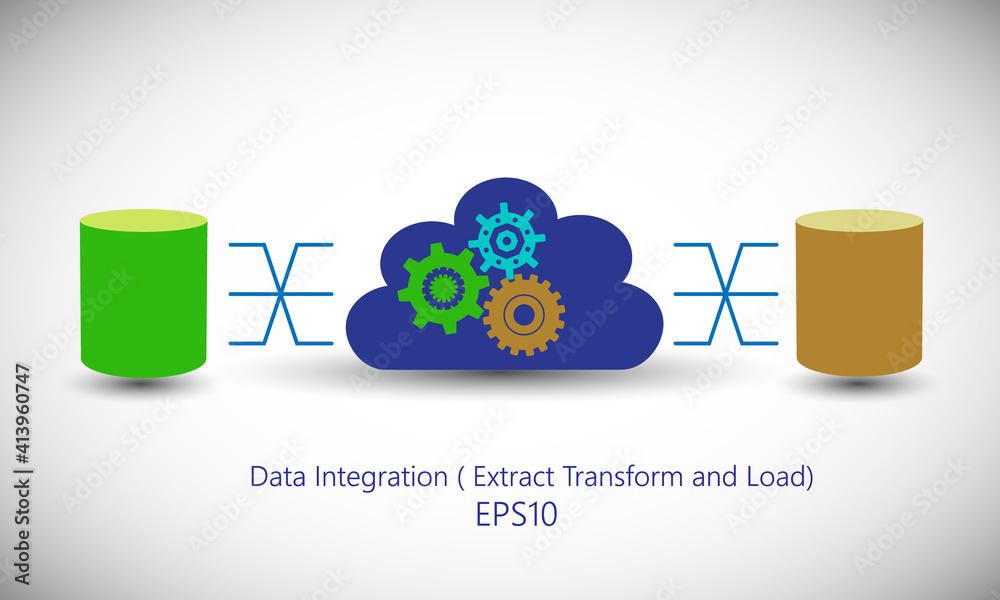 Data integrator concept, Integration of data through Cloud based data ...