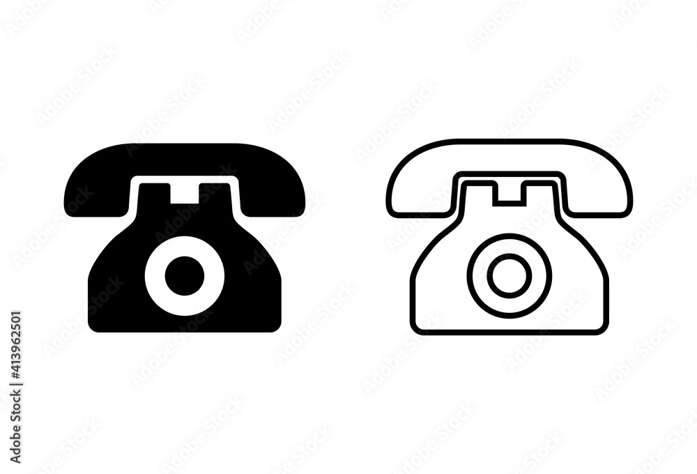 Telephone icon set. phone icon vector. Stock Vector | Adobe Stock