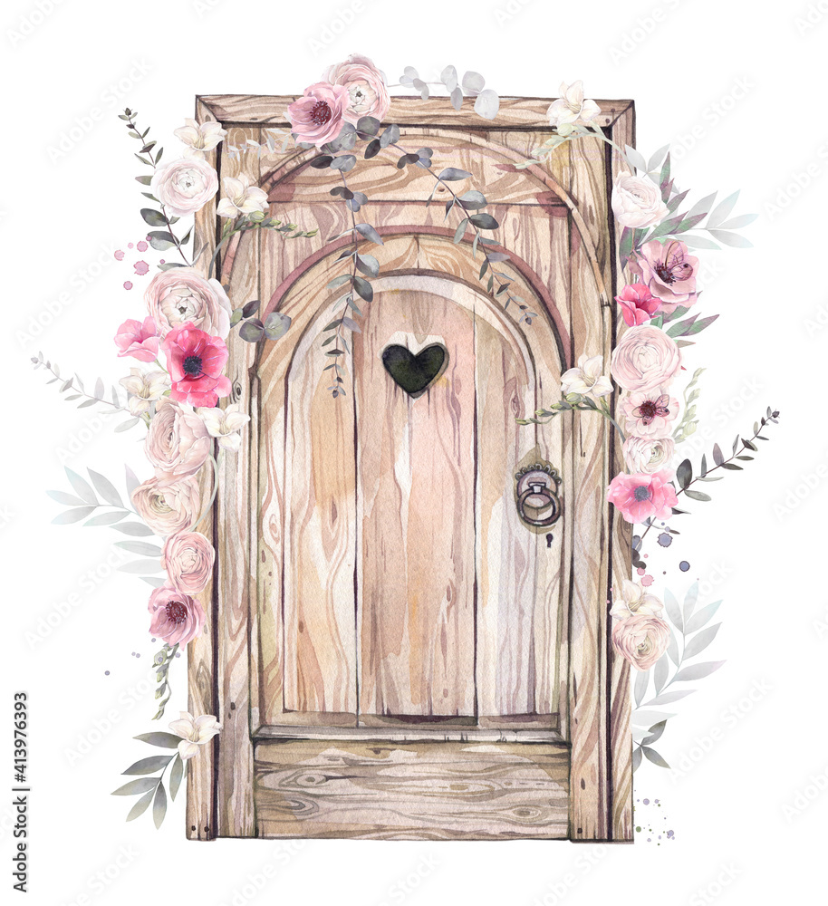 Wooden Door Drawing