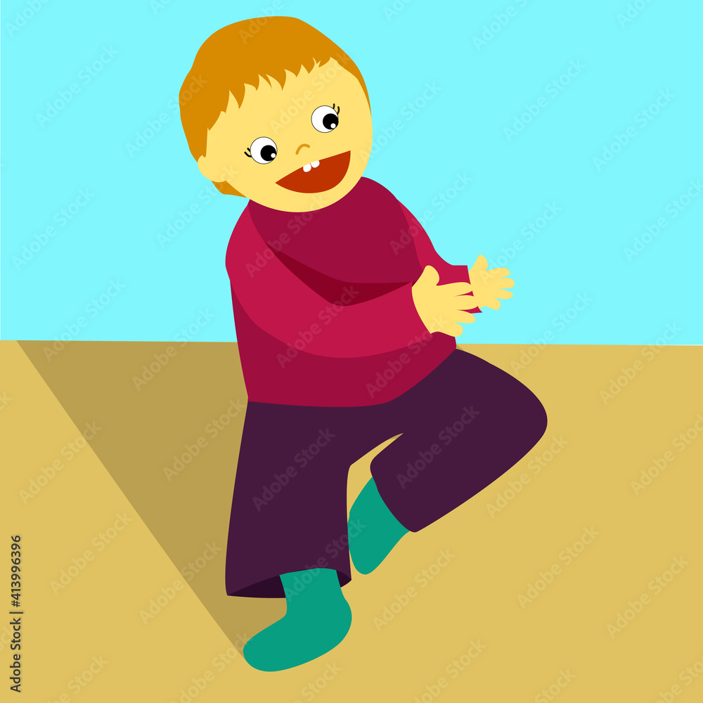 cartoon excited baby clapping hands Stock Vector | Adobe Stock