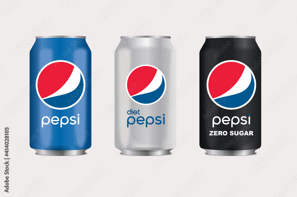 Vector illustration of variant Pepsi can isolated on white background ...