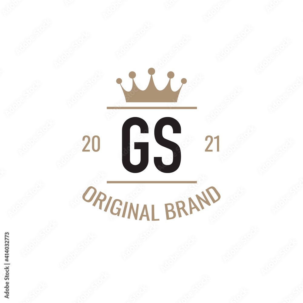 Initial Letter GS King Logo Design Template. Vintage king template logo ...