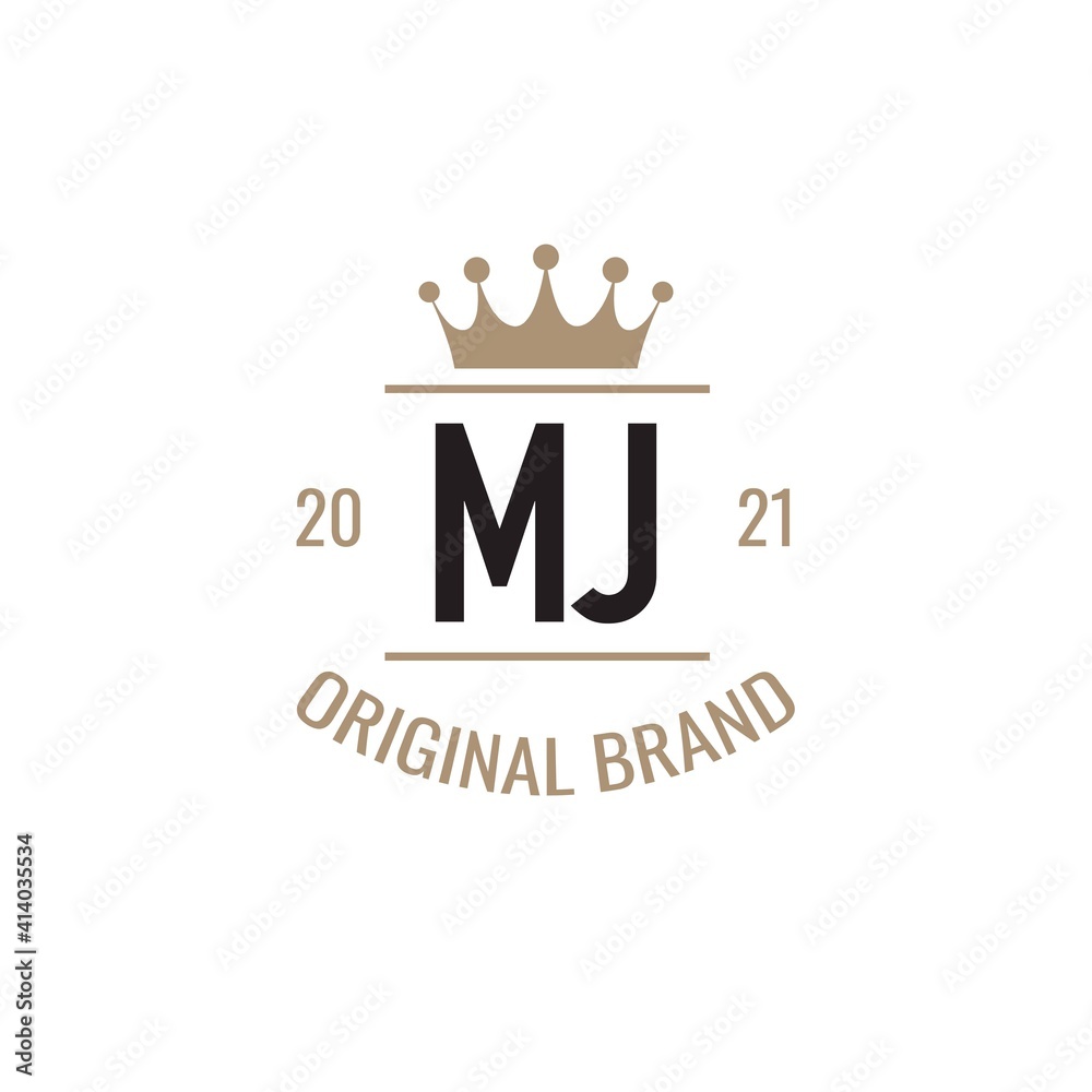 Initial Letter MJ King Logo Design Template. Vintage king template logo ...