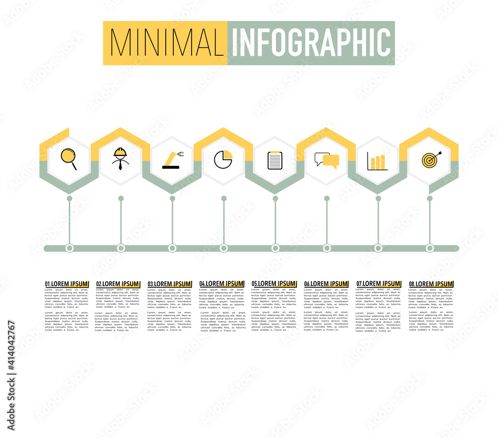 Minimal infographic design for business flowchart step process diagram ...