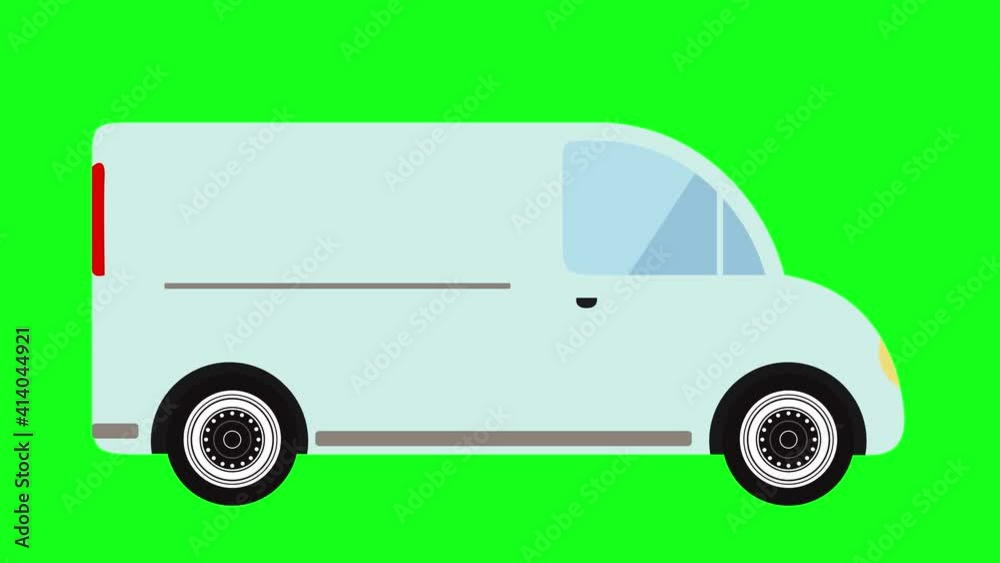 Moving automobile car animation on green screen chroma key, flat ...