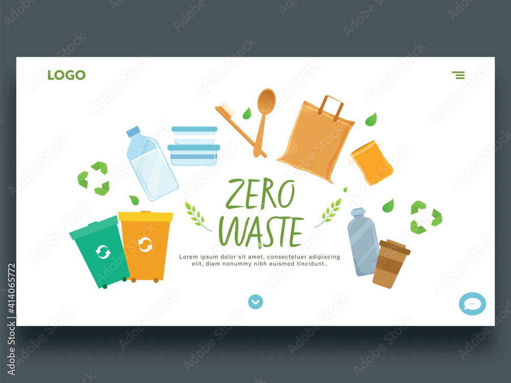 Zero Waste Concept Based Web Template Design With Eco Friendly Elements ...