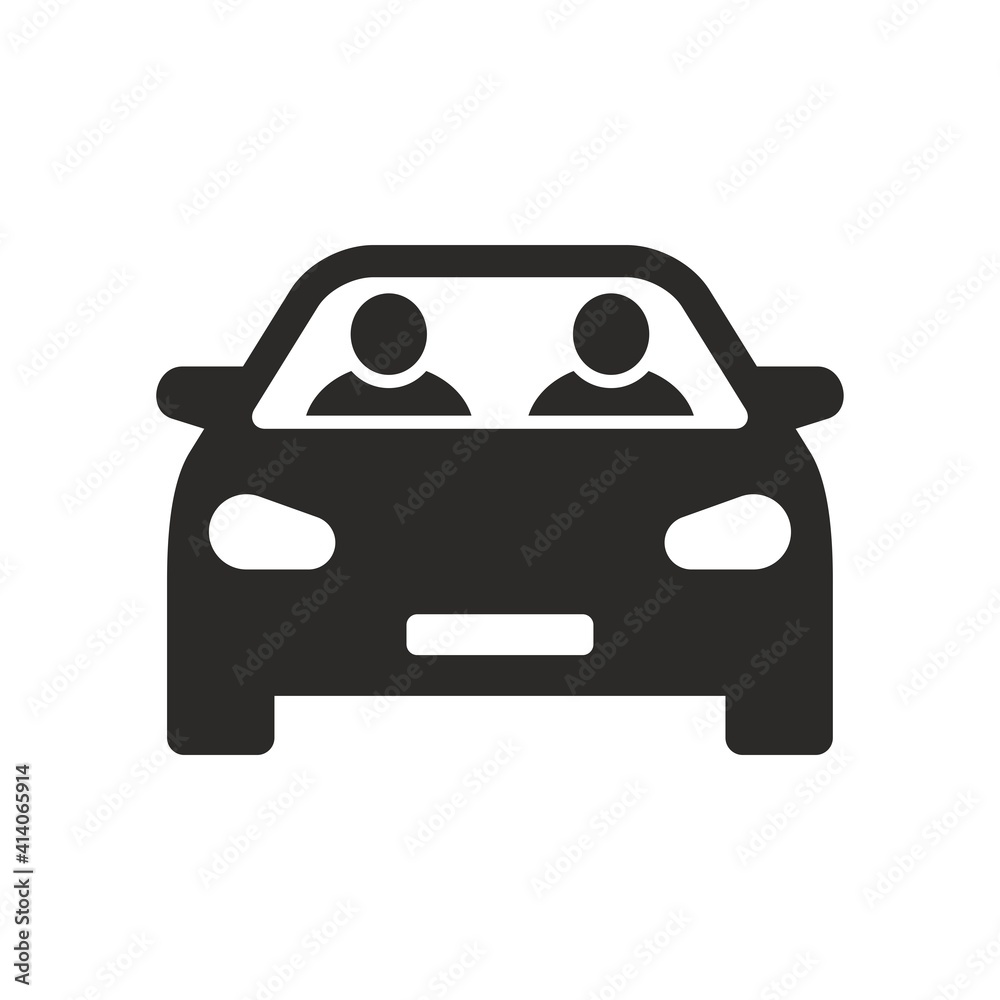 Carpool icon. Car sharing. Road trip. Vector icon isolated on white ...