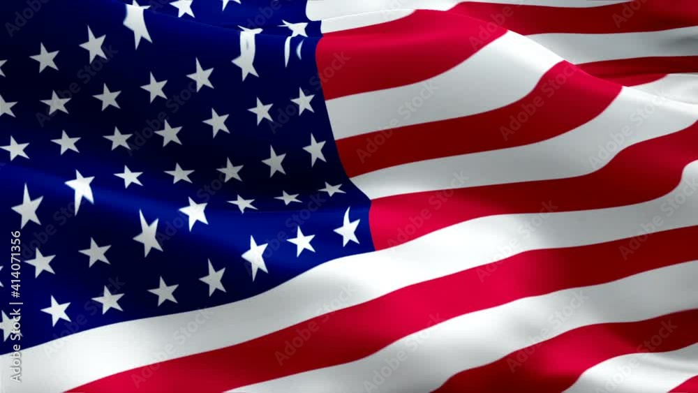 American 48 stars flag waving video in wind footage Full HD. American ...