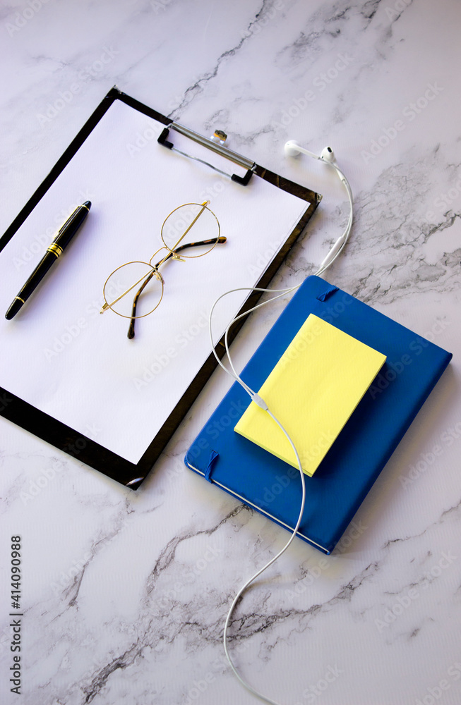 Start-up concept of corporate work technology. Vertical top view of ...