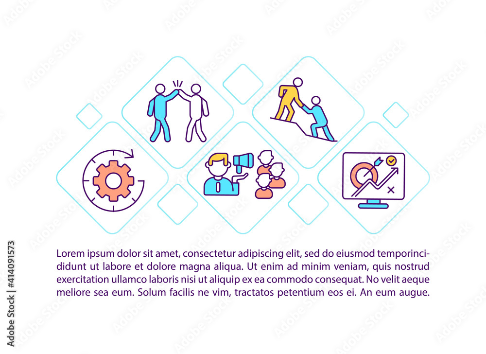 Teamwork concept icon with text. Online marketing service. Promotional ...