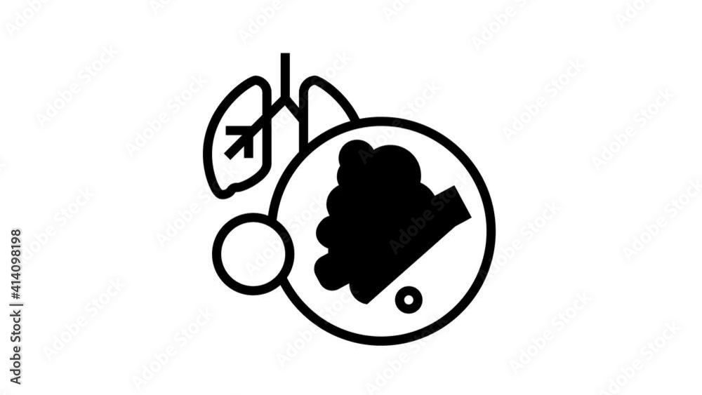 Respiratory Disease Icon Animation Lungs Infection, Asthma And ...