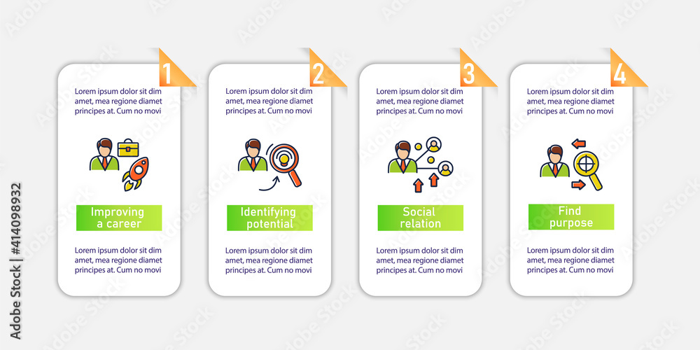 Personal growth vector infographics. Human resources management ...