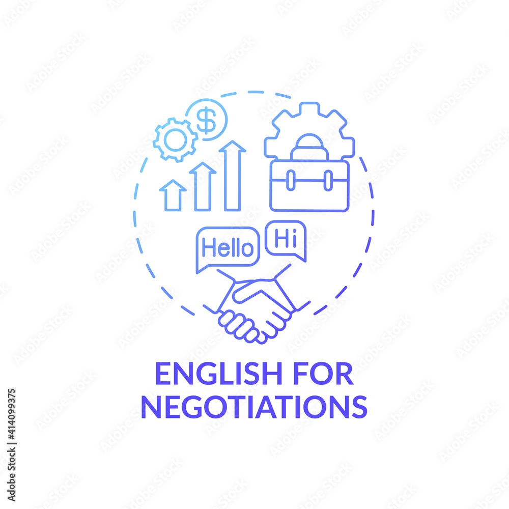 English for negotiations concept icon. Business english purpose idea ...
