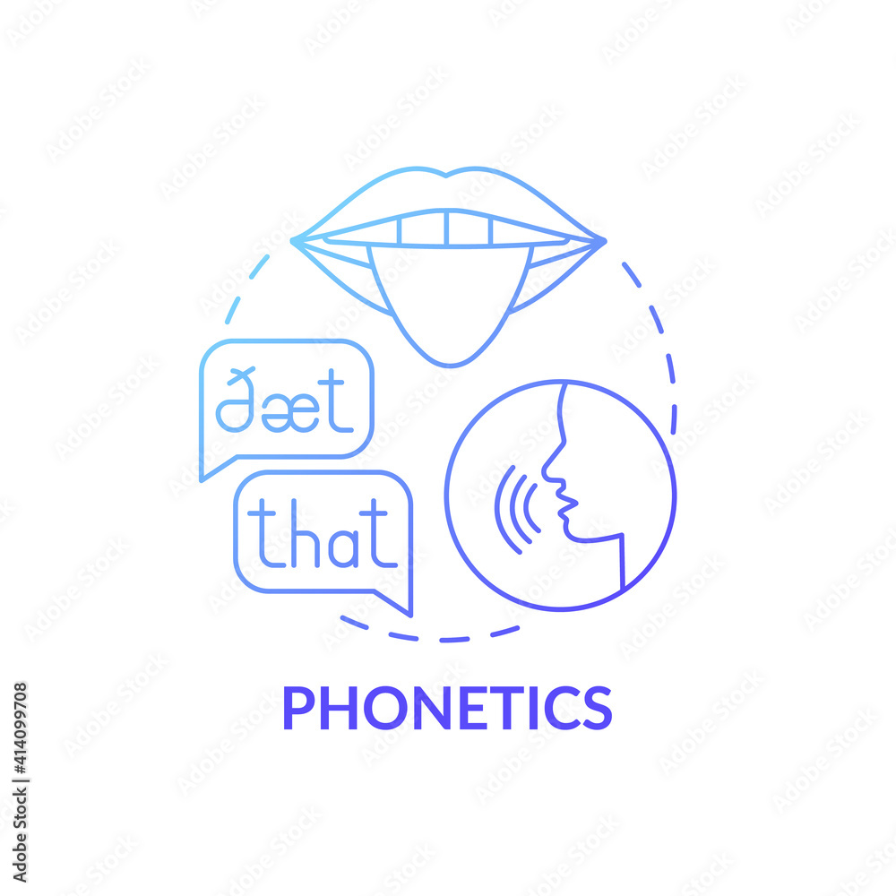 Phonetics concept icon. Language learning category idea thin line ...