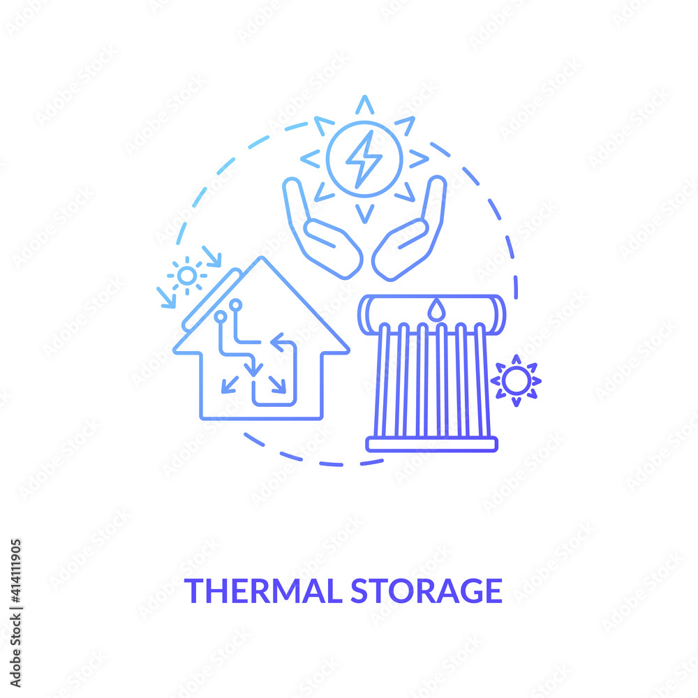 Electricity generation using power of sun concept icon. Solar plant ...