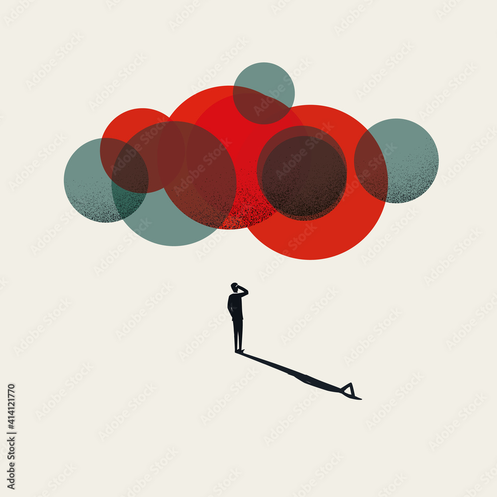 Information overload vector concept. Symbol of stress, being under ...